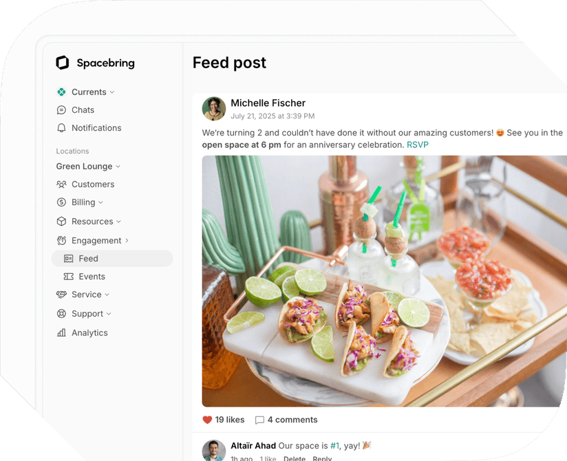 Shared kitchen management software | Solution | Spacebring